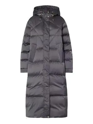 Liu Jo Long Quilted Down Jacket With Hood - Black