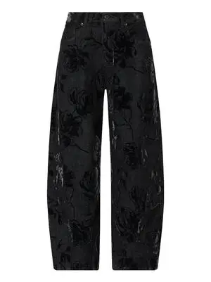 LIU JO LIU JO Balloon Pants With Flocked Floral Print