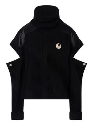 Liu Jo Wool Blend Turtleneck Sweater With Cut-outs - Black