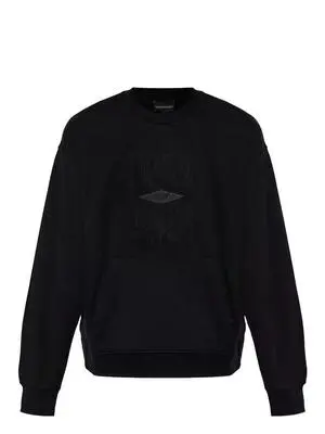 Emporio Armani Embroidered Logo Sweater - Black