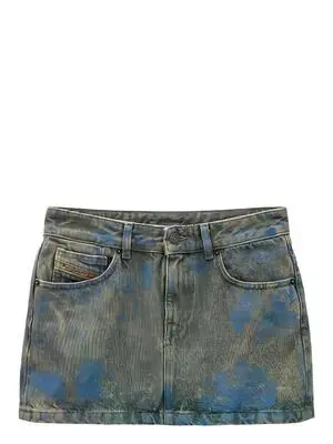 DIESEL® Acid Wash Denim Mini Skirt - Grey