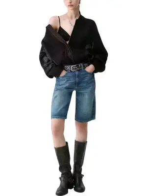 Liu Jo Oversized Knit Bomber Jacket - Black