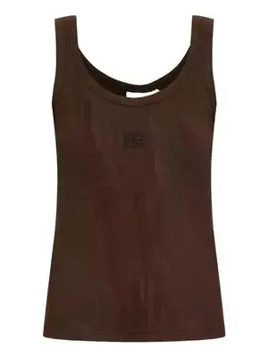 GESTUZ GESTUZ Ribbed-Knit Logo-Embroidered Sleeveless Top