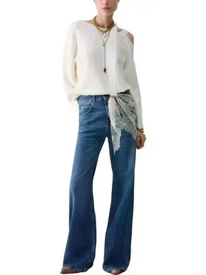 Liu Jo Sweater With Shoulder Bow Detail - Neutrals