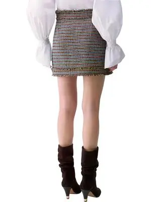 Liu Jo Tweed Mini Skirt - Brown