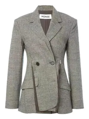 Monse Deconstructed Lapel Double-breasted Blazer - Grey