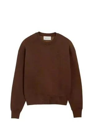 AMI Paris De Coeur Embroidered Sweatshirt - Brown