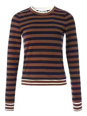 Monse Striped Double-layered Long Sleeve T-shirt - Brown