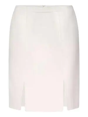 Loulou De Saison Judy Double Slit Wool Midi Skirt - Neutrals