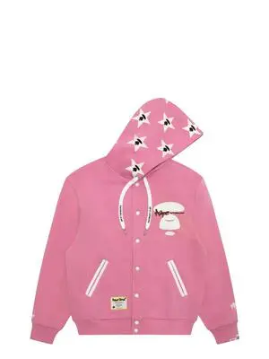 AAPE BY *A BATHING APE Logo-embroidered Hoodie - Pink