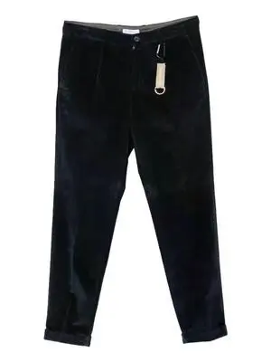 MANUEL RITZ Pleated Corduroy Trousers - Blue