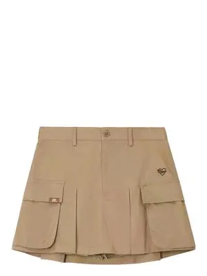 CHOCOOLATE Pleated Cargo Mini Skirt - Neutrals