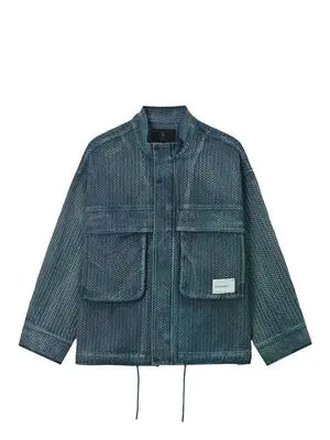 FIVE CM Waffle-textured Panelled Jacket - Blue