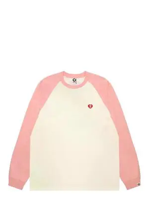 AAPE BY *A BATHING APE Aapenow Raglan-sleeve Heart-patch T-shirt - Pink