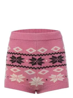 Monse Merino Wool Jacquard Shorts - Pink