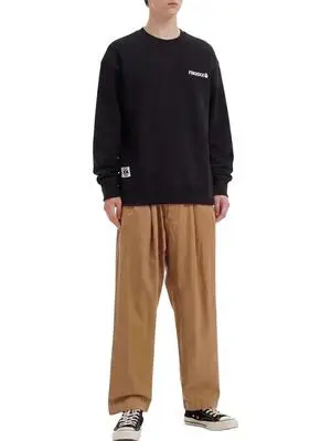 FINGERCROXX Logo Print Cotton Sweatshirt - Black