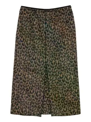 ALYSI Alysi Leopard Print Pencil Skirt