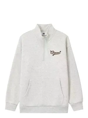 CHOCOOLATE CHOCOOLATE Logo Print Quarter-Zip Sweater