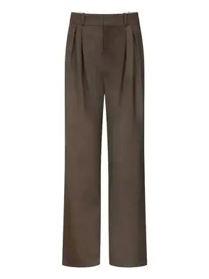 LOULOU DE SAISON LouLou De Saison Pleated Grain Melange Trousers