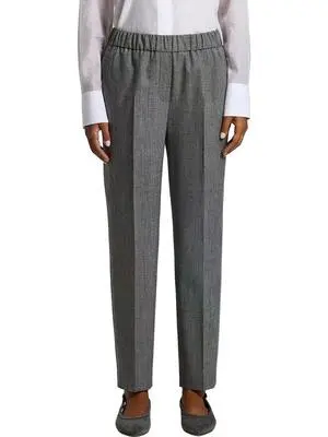 Peserico Elasticated Waistband Pressed Crease Trousers - Grey