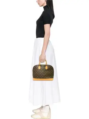 LOUIS VUITTON Monogram Alma Pm Handbag - Brown
