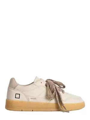D.a.t.e. Chunky Lace Leather Sneakers With Perforated Detailing - Neutrals