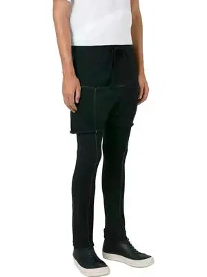 THOM KROM Drop Crotch Trousers With Overlay Shorts - Black