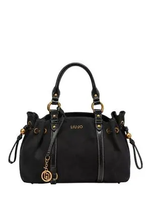 Liu Jo Logo Plaque Drawstring Tote Bag - Black