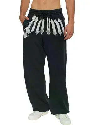 Palm Angels Sweatpants With Cuffed Legs - Black