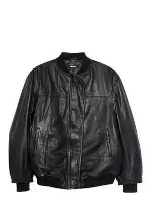 ROTATE BY BIRGER CHRISTENSEN Zip-up Leather Jacket - Black