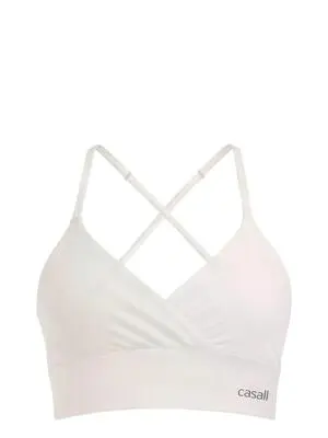 CASALL Crossover-front V-neck Sports Bra - White