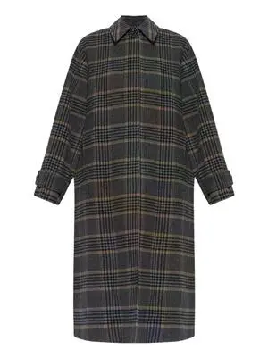 Paul Smith Checked Wool Coat - Grey