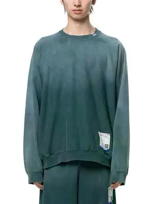 Mihara Yasuhiro Sun-faded Distressed Sweatshirt - Green