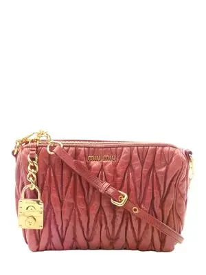 Miu Miu Matelassé Shoulder Bag - Red