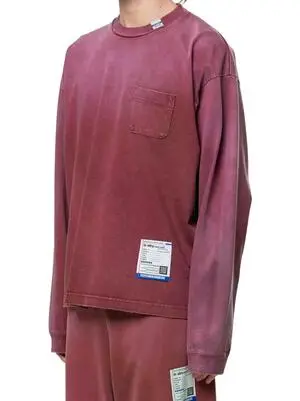 Mihara Yasuhiro Sun Faded Like Distressed Long-sleeve T-shirt - Red