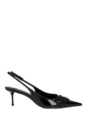 Elisabetta Franchi Patent Leather Slingback Shoes - Black