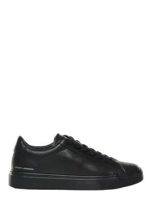 CRIME LONDON Superlight Leather Logo Print Sneakers - Black