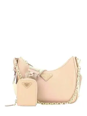 Prada Prada Re-Edition 2005 Saffiano Leather Shoulder Bag Neutrals