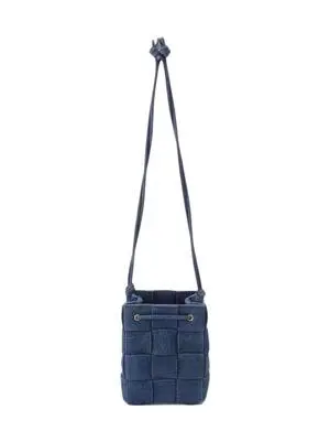 Bottega Veneta Small Denim Maxi Intrecciato Cassette Bucket Bag - Blue