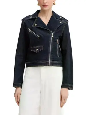 MORGAN Biker-style Denim Jacket - Blue