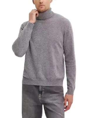 BENETTON Roll-neck Knitted Sweater - Grey