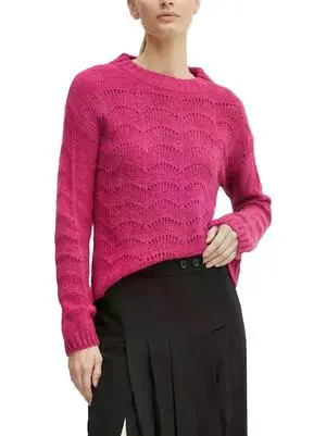 MORGAN Morgan Mdamon Pointelle-Knit Scalloped Sweater