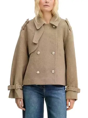 MORGAN Goyam Double-breasted Coat - Neutrals