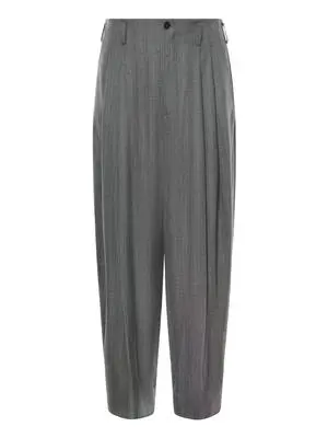 HED MAYNER Hed Mayner Pinstriped Pleated Trousers Grey