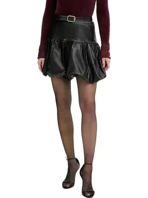 MORGAN Bubble Hem Mini Skirt - Black