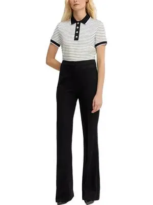 MORGAN Pressed Crease Flared Trousers - Blue