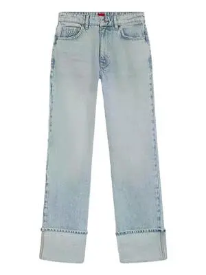 Hugo Straight-fit Jeans With Turn-ups - Blue