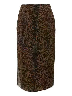 CAROLINA HERRERA Carolina Herrera Leopard-Print Silk Midi Skirt