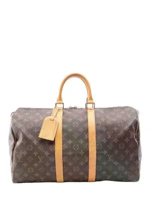 LOUIS VUITTON Monogram Keepall 45 Boston Luggage Bag - Brown