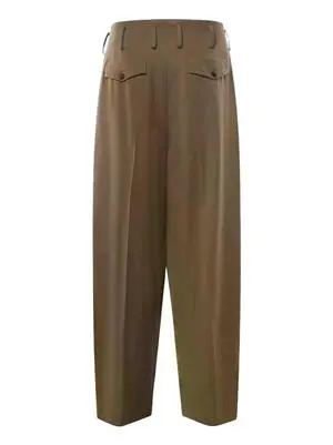 HED MAYNER Pleated Button-fastening Trousers - Brown
